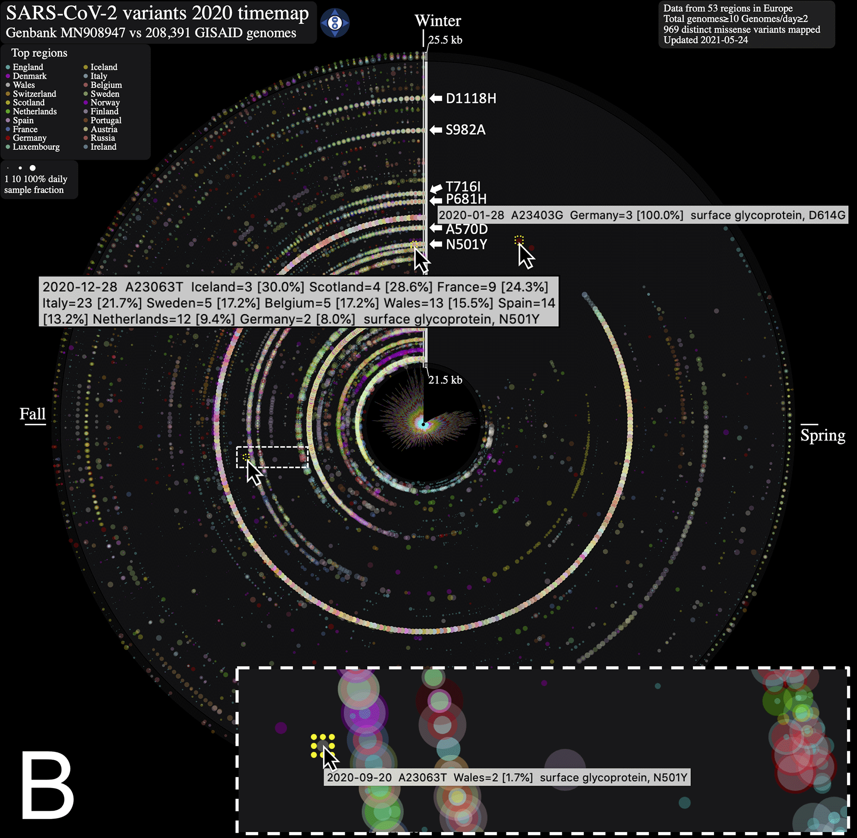 Interactive SARS-CoV-2 mutation timemaps | F1000Research